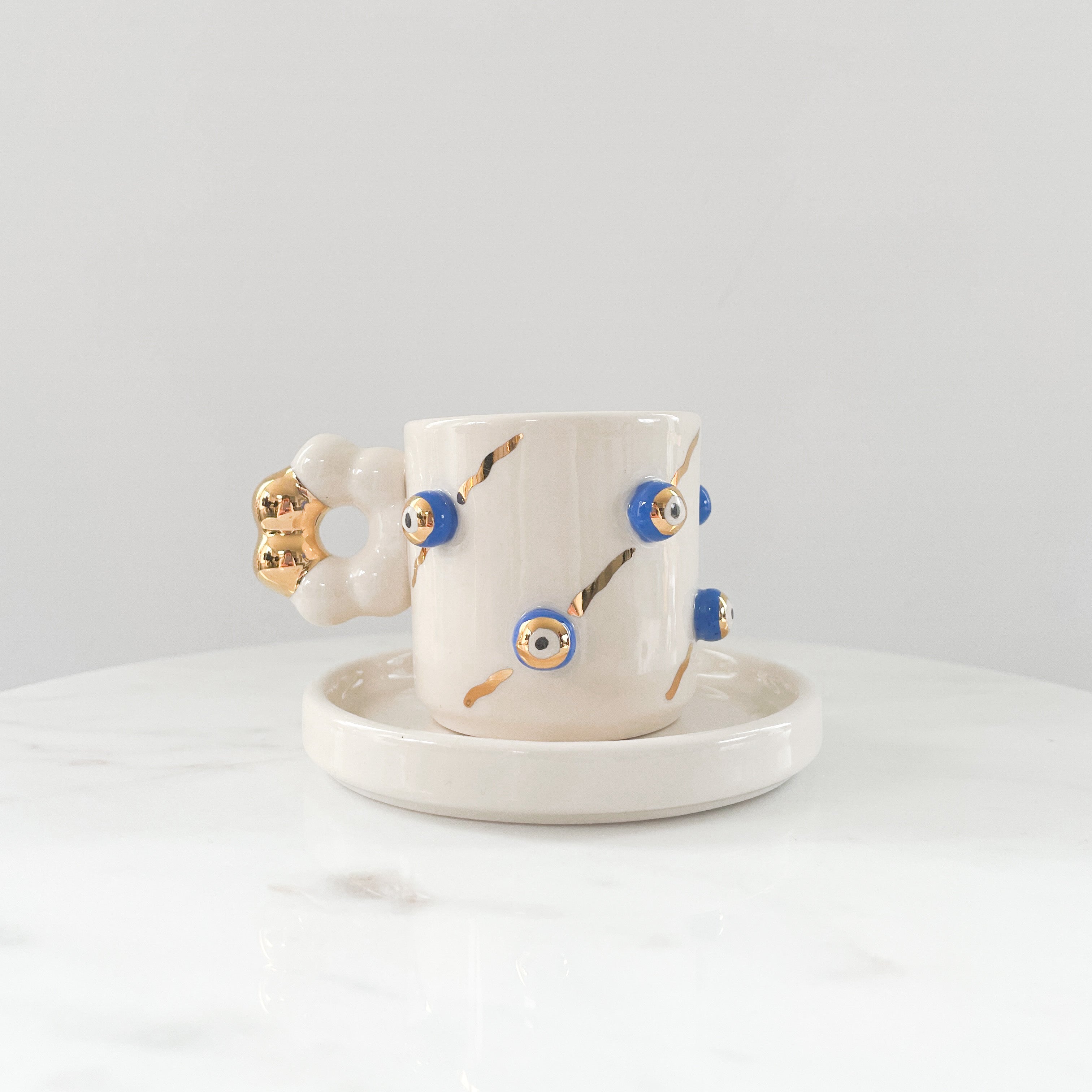 Mini Nazar Balls cup | Nazar Balls Handmade Ceramic Cup Mug ...